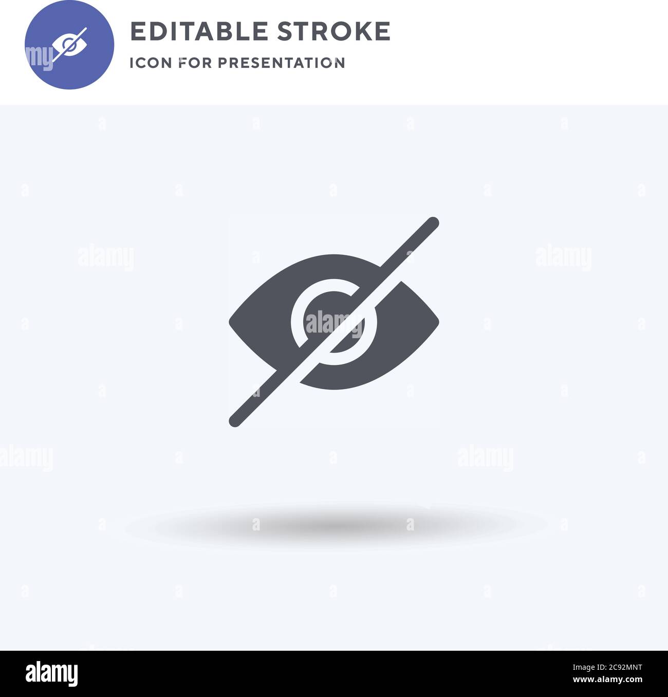 Hidden icon vector, filled flat sign, solid pictogram isolated on white ...