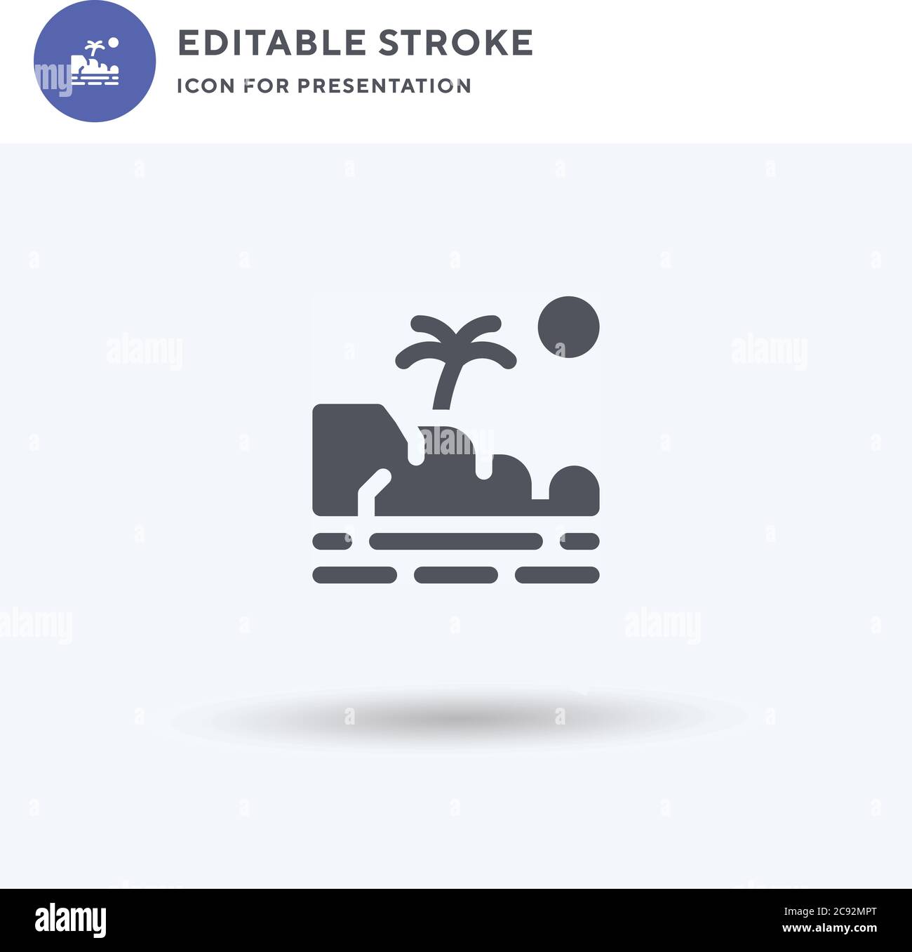 Cliff icon vector, filled flat sign, solid pictogram isolated on white ...