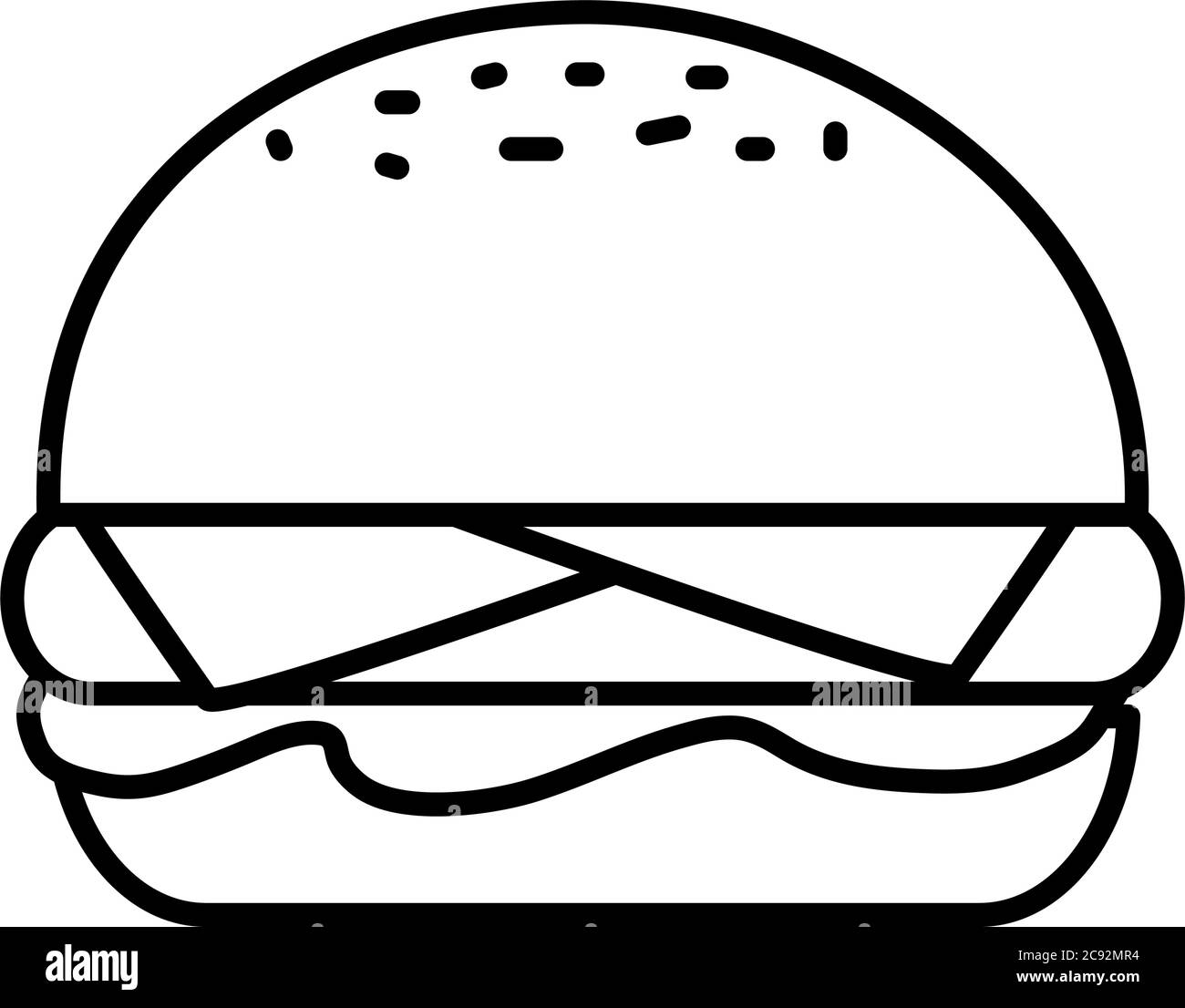 hamburger line style icon design, food eat restaurant and menu theme ...