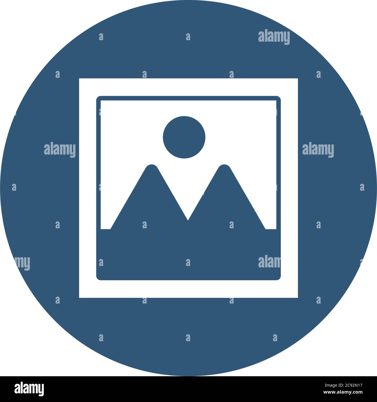 picture symbol, landscape photo icon over white background, block style ...