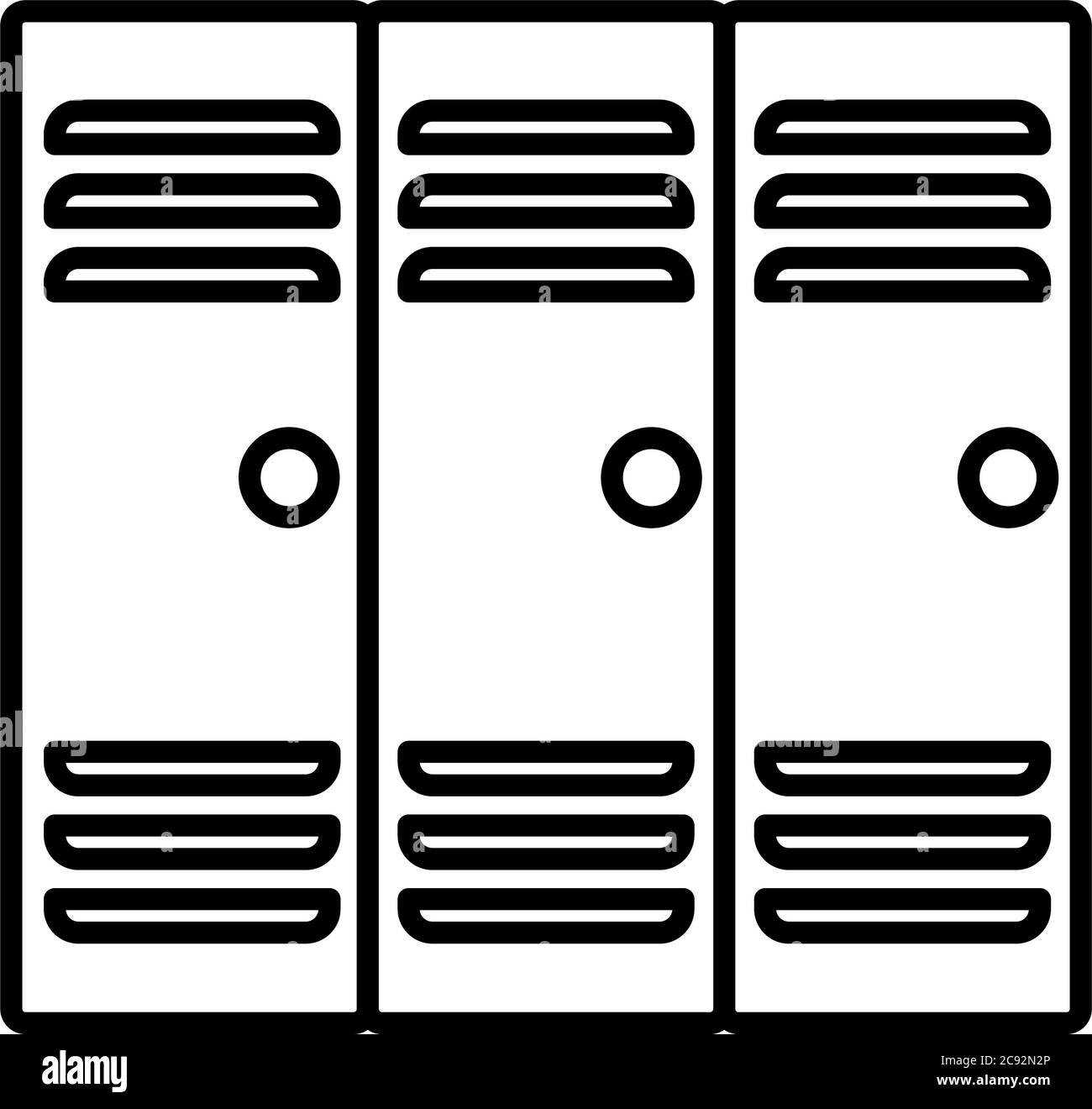 School lockers line style icon design, Education class lesson knowledge ...