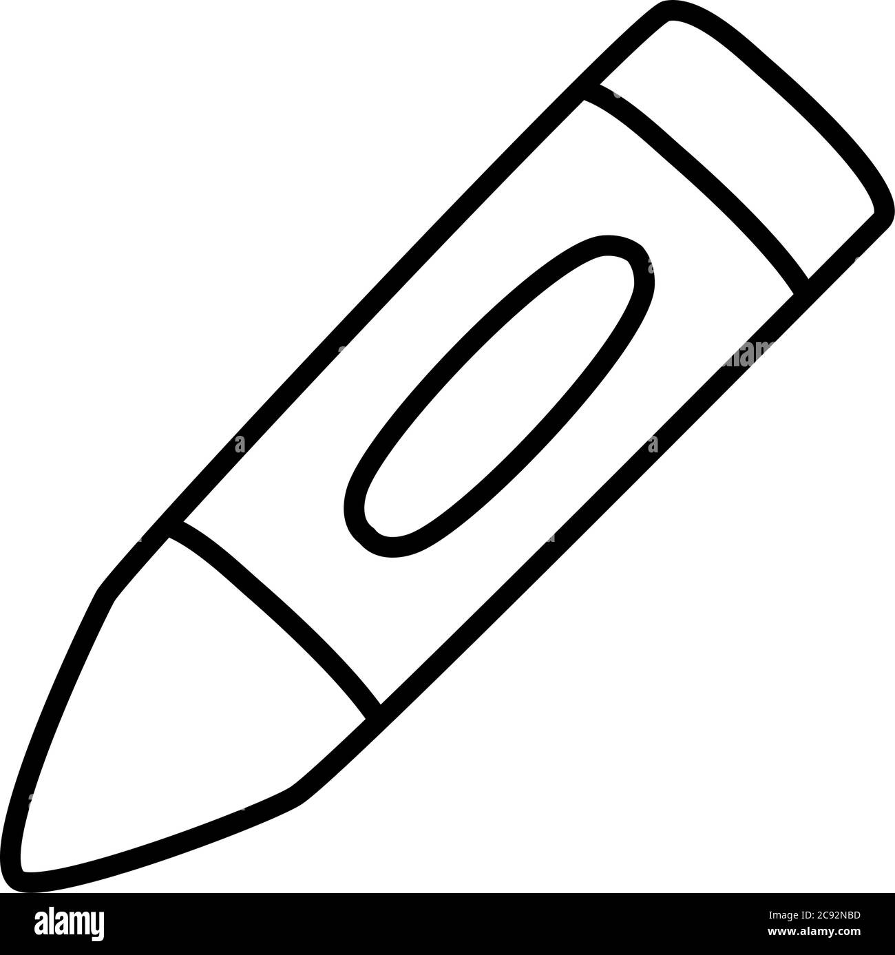 color pencil icon over white background, line style, vector ...