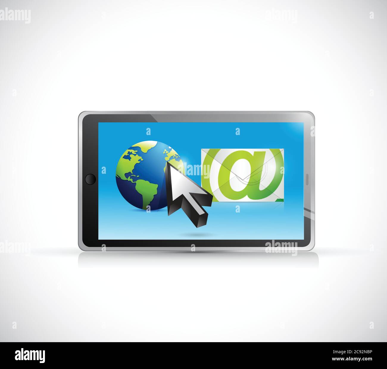 International email communication illustration design over a white ...