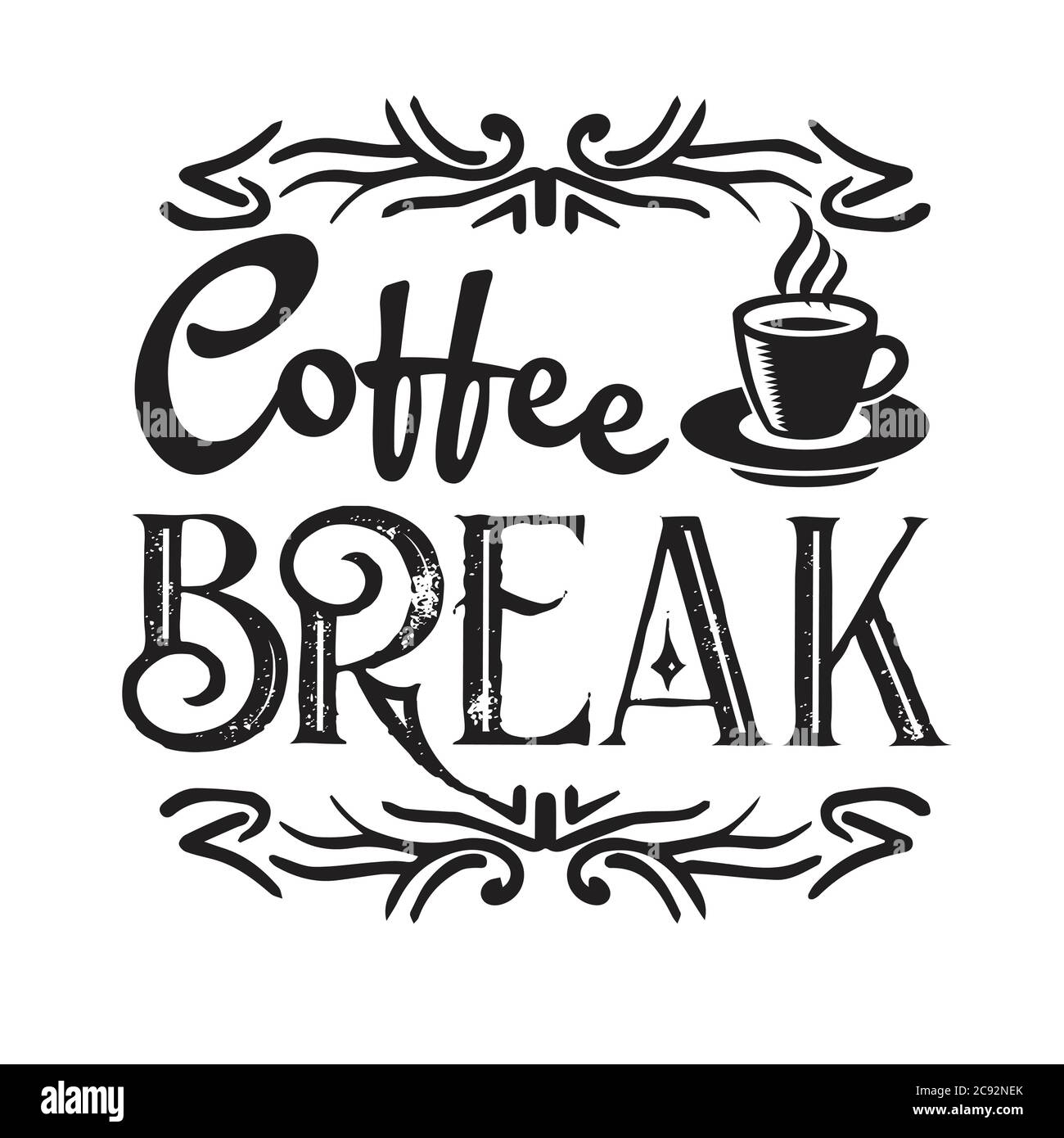 Coffee Quote and saying. Coffee Break time Stock Vector Image & Art - Alamy