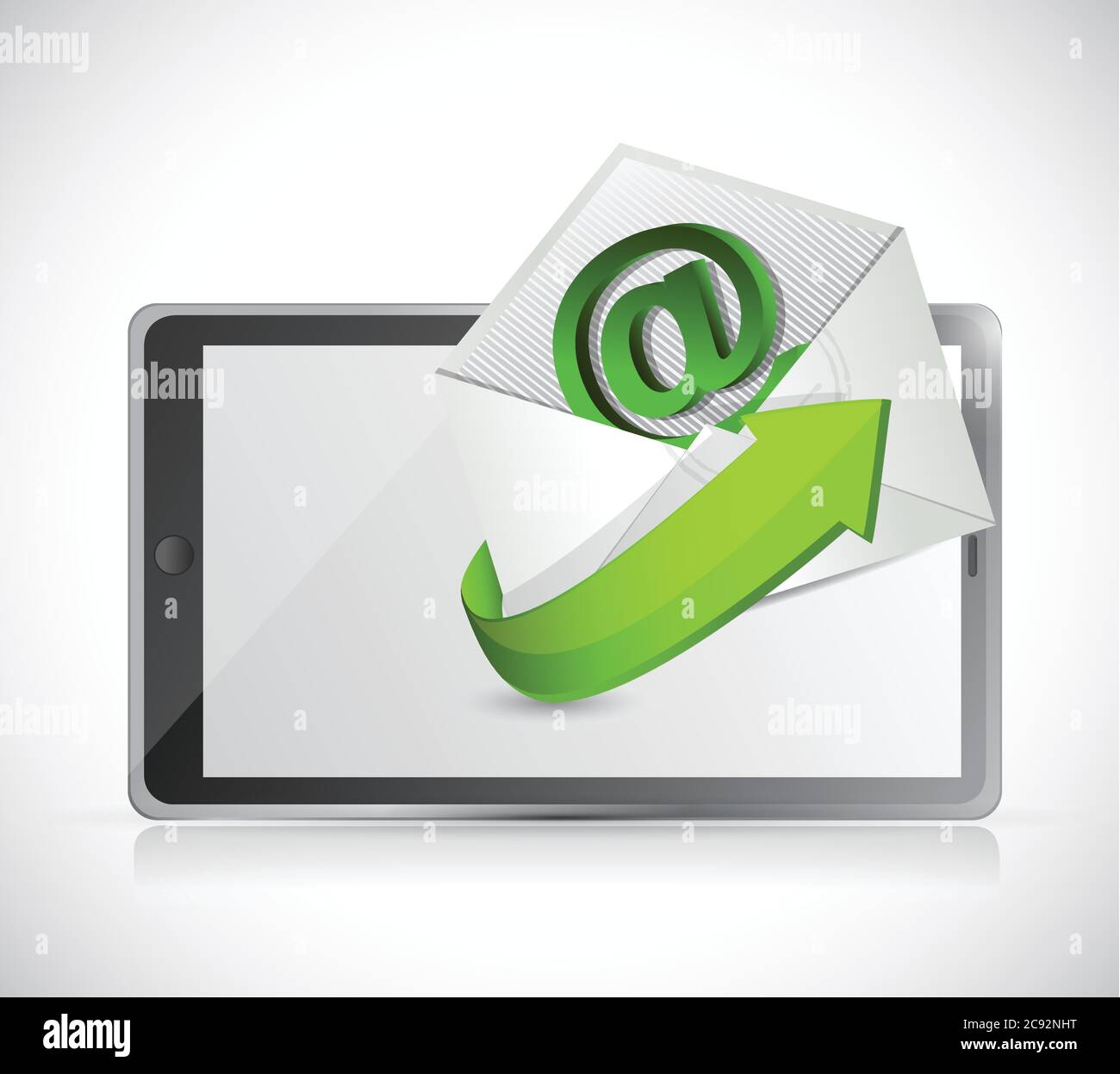 Tablet and contact us email illustration design over white Stock Vector ...