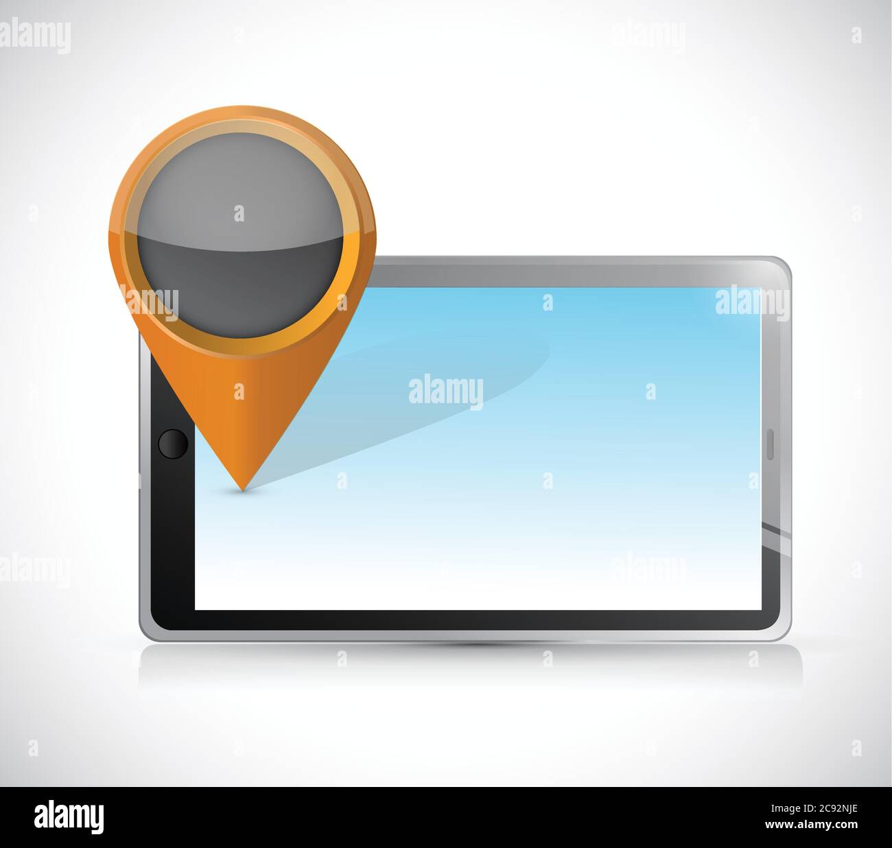 Pointer and tablet illustration design over a white background Stock ...