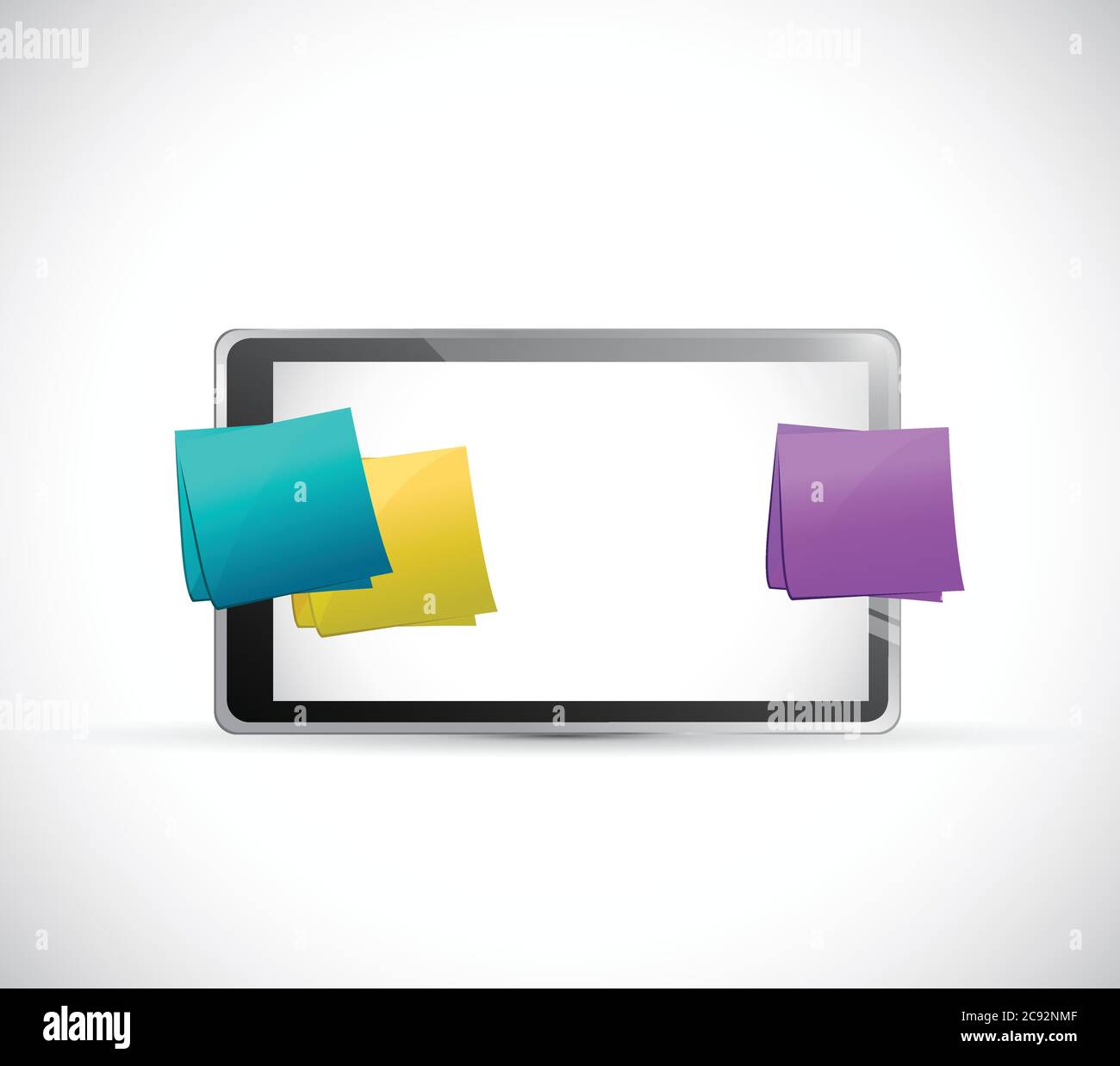 Tablet and multiple posts illustration design over a white background ...