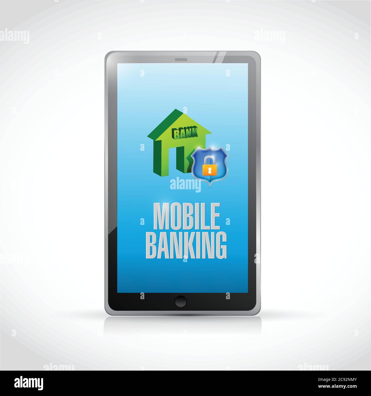 Tablet mobile banking illustration design over a white background Stock ...