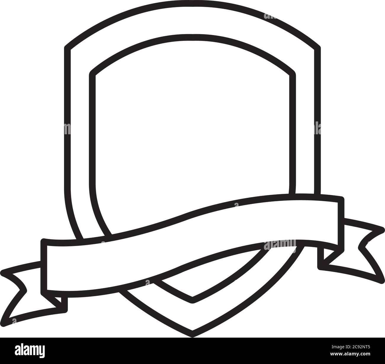 Shield Vector With Ribbon
