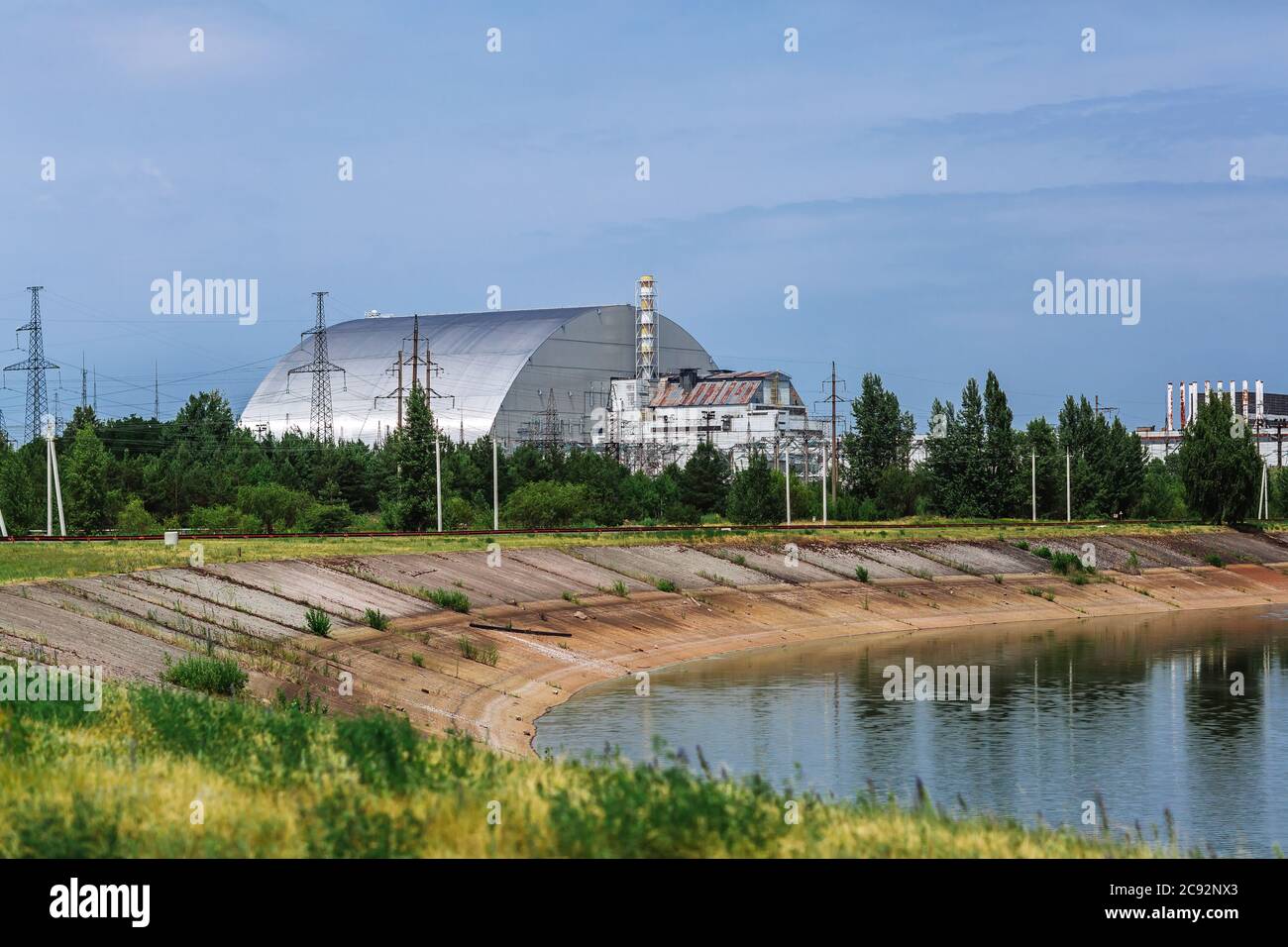 Nuclear reactor of Chernobyl power plant next to Pripyat river 4th ...
