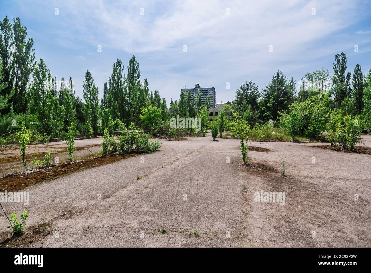 Abandoned buildings of ghost town Pripyat Chornobyl Zone, radiation ...
