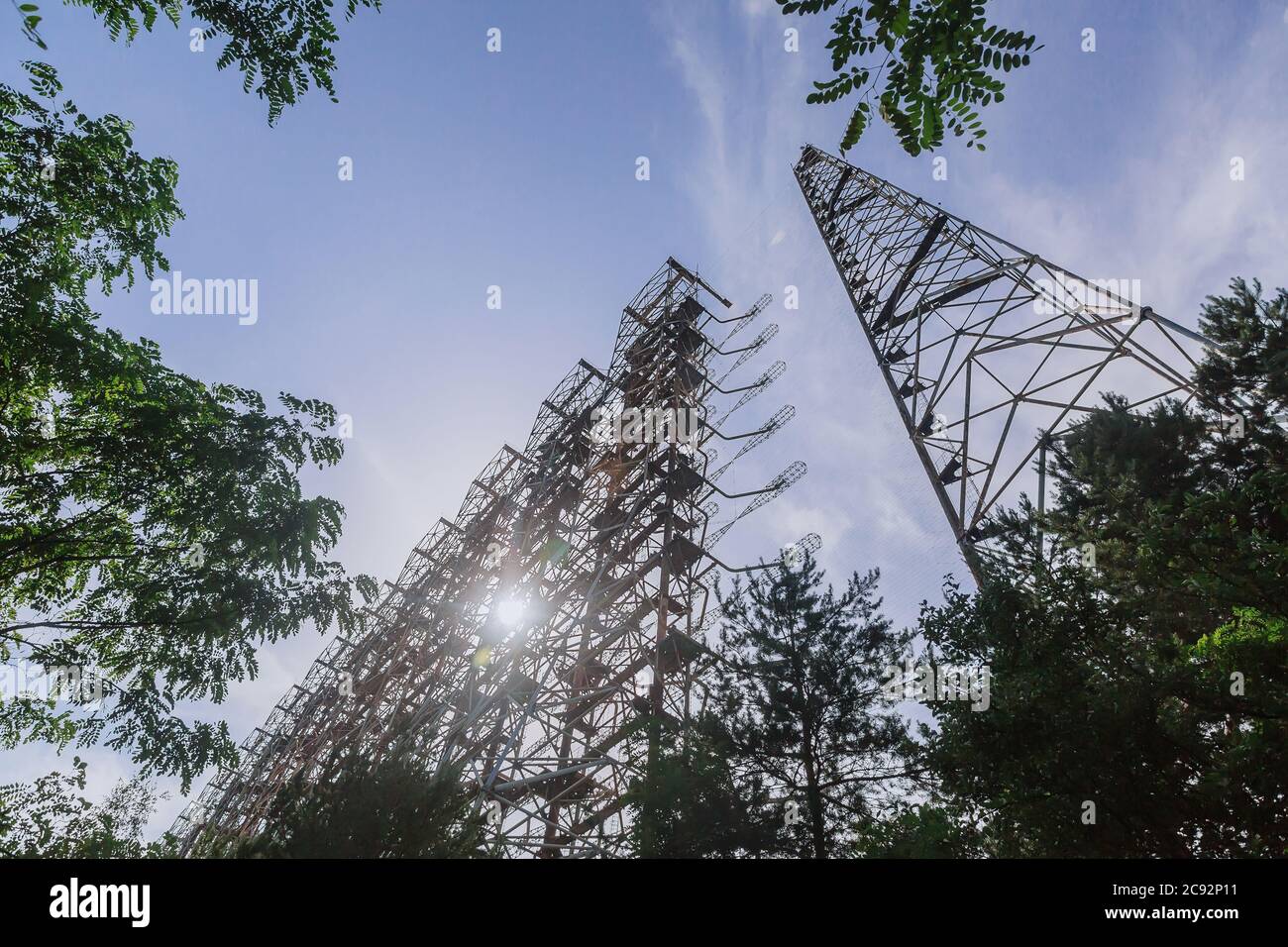 Former military Duga radar system near ghost town Pripyat in Chernobyl ...