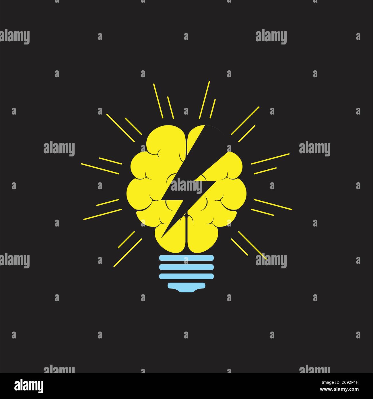 Brain idea lamp doodle Stock Vector Images - Alamy