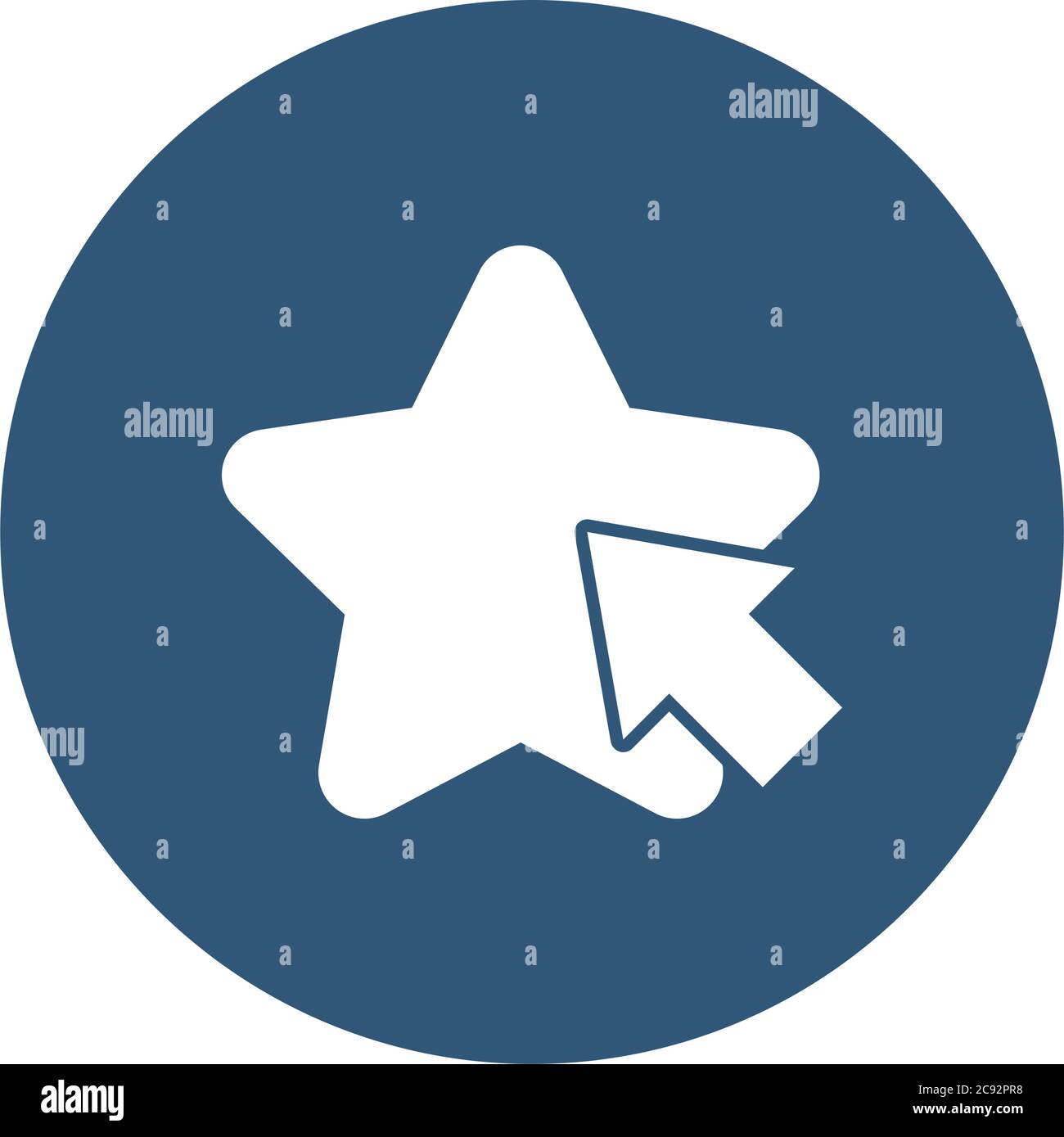 star and arrow cursor icon over white background, block style, vector ...