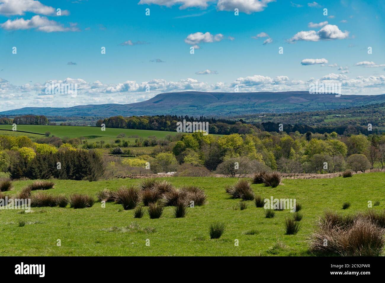 View towards Pendle Hill, Clitheroe, Lancashire, Lancashire, UK Stock ...
