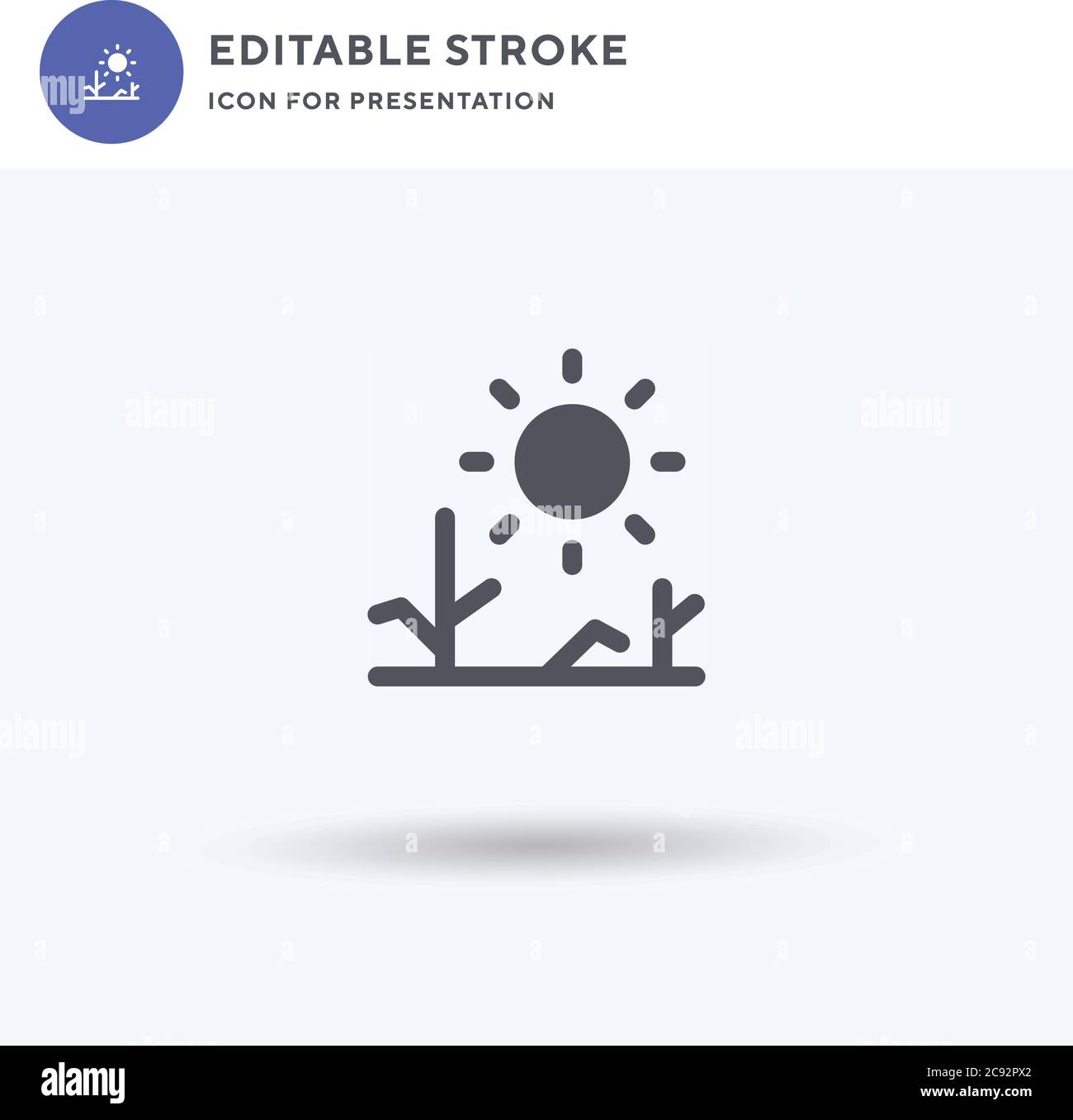 Drought icon vector, filled flat sign, solid pictogram isolated on ...