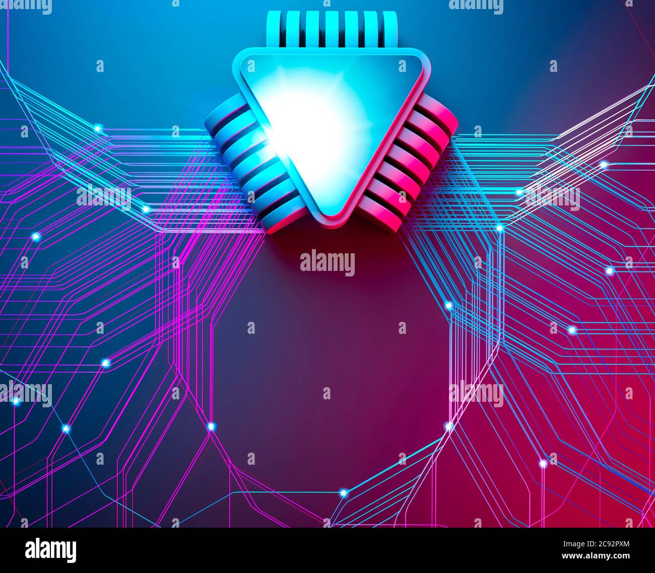 Microchip, power and speed. Presentation of the new microchip. Processor of a computer. Printed ...