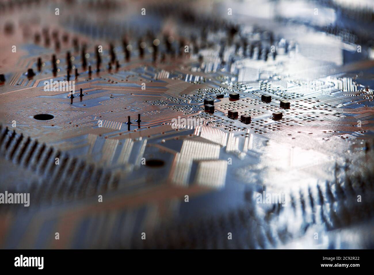 the printed circuit board with contact paths close up Stock Photo - Alamy