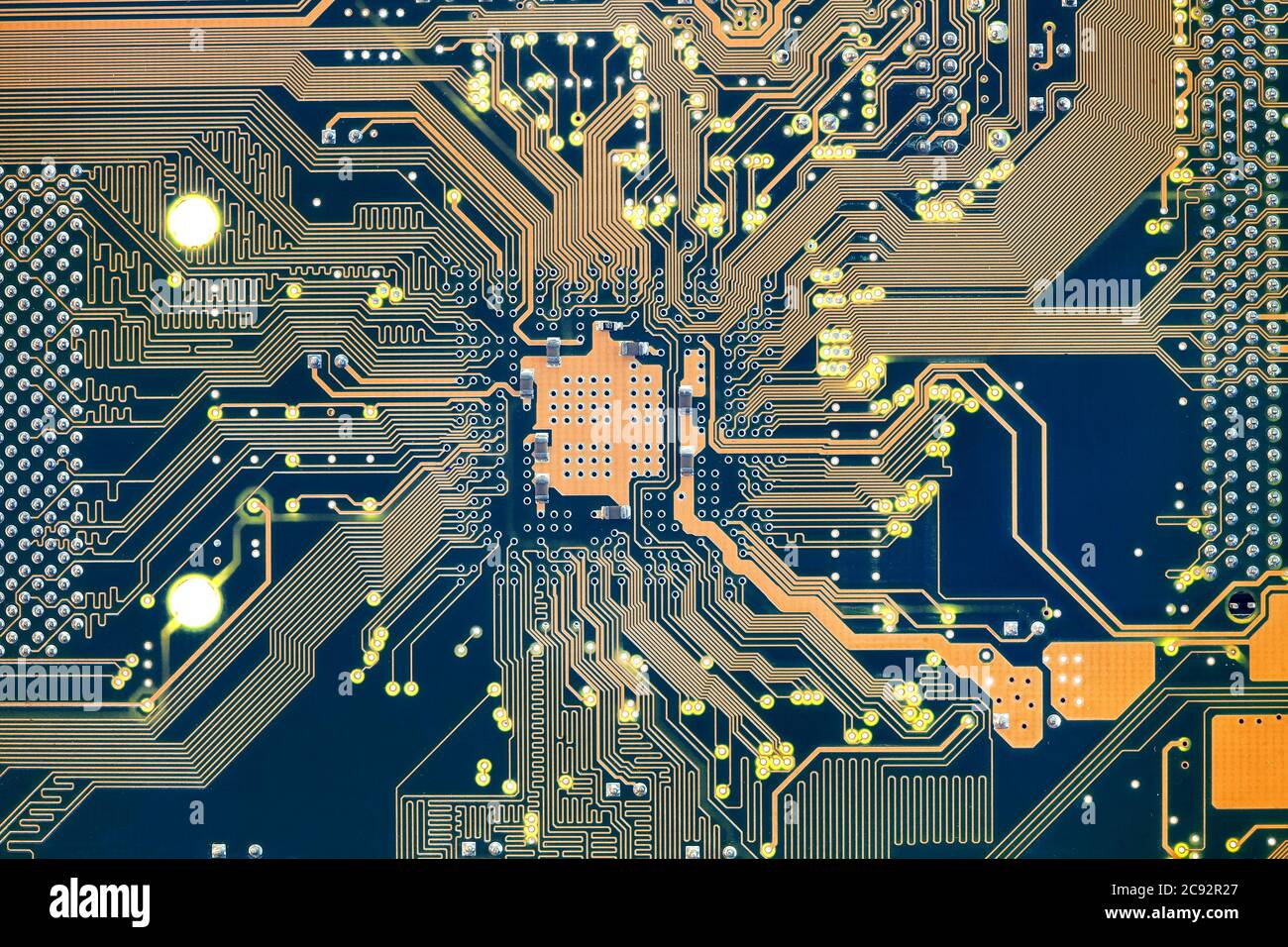 the printed circuit board with contact paths close up Stock Photo - Alamy