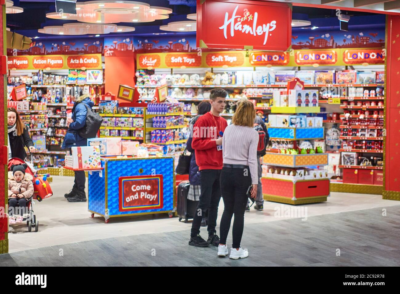 Branch of Hamleys toy shop in the airside terminal of Luton Airport Stock Photo - Alamy