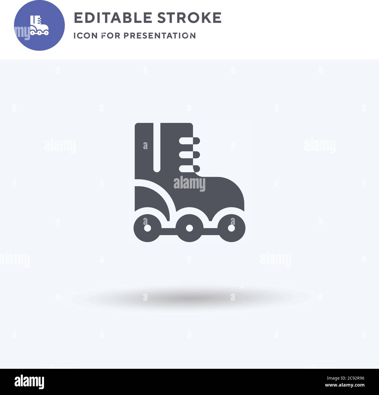 Rollerblade Skates icon vector, filled flat sign, solid pictogram ...