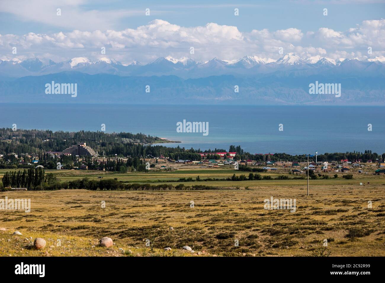 Scene from the shores of Issyk Kol Lake in Kyrgyzstan's Issyk Kul ...