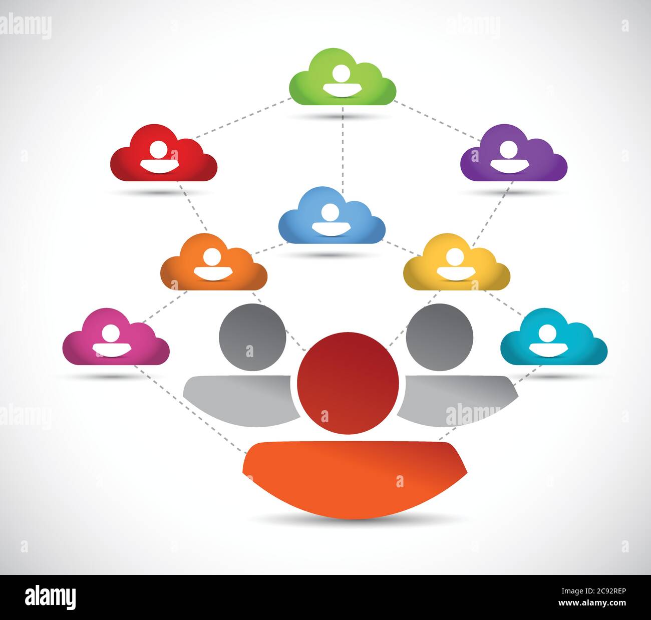 Cloud avatar people network connection. illustration design over a ...