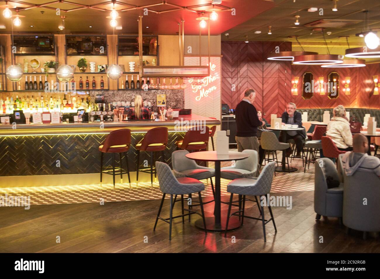 Hawker Bar in the airside terminal of Luton Airport. The venue is ...