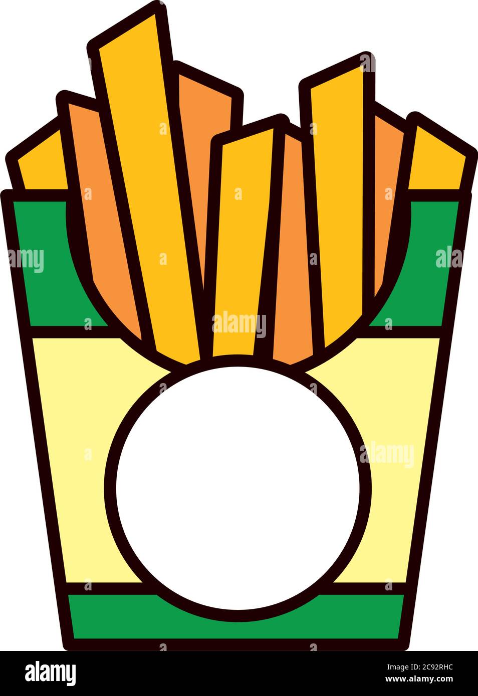 french fries line and fill style icon design, food eat restaurant and ...