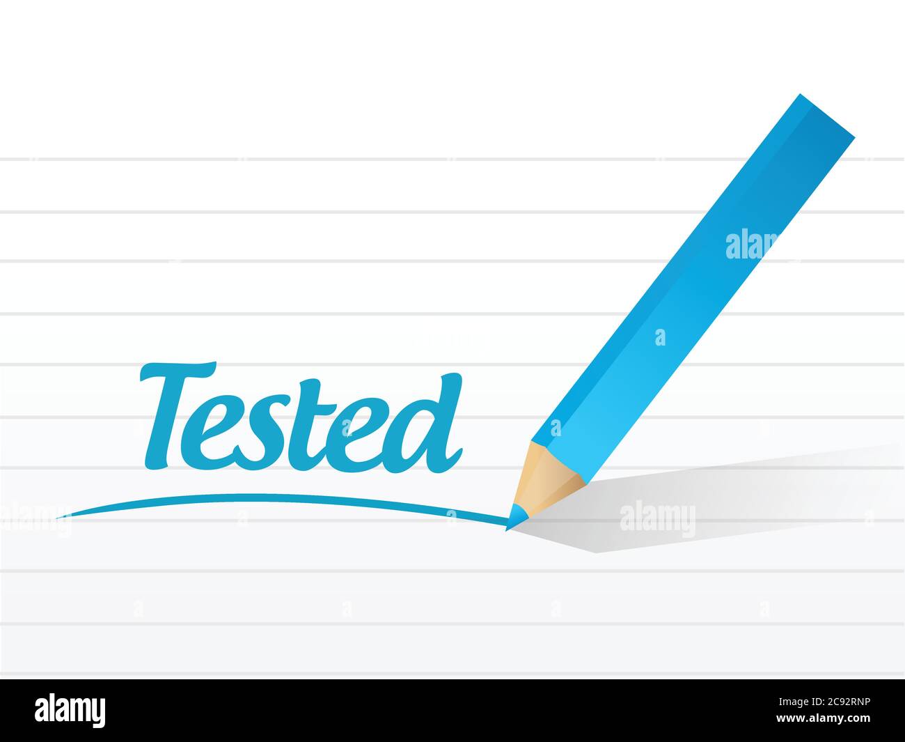 Tested message illustration design over a white background Stock Vector ...