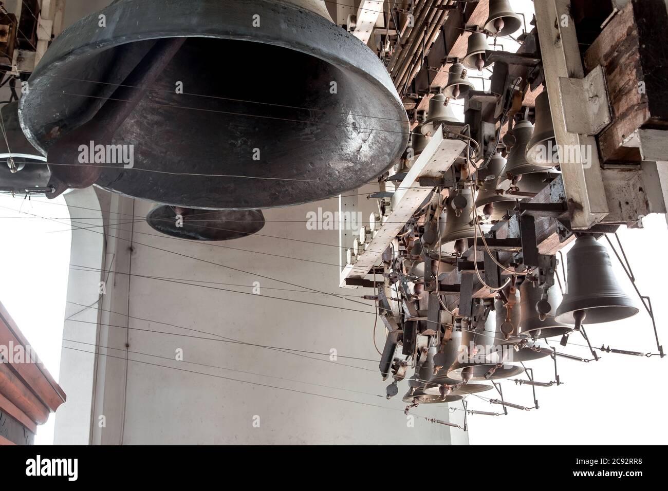 church bell tower view of the bell, automatically electronic bell ...
