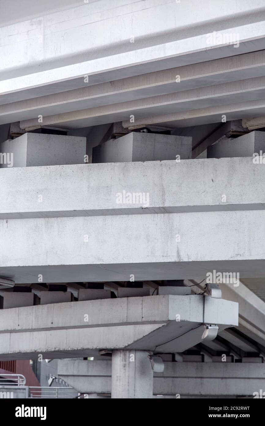 bridge, the construction of a column of support for spans close-up ...
