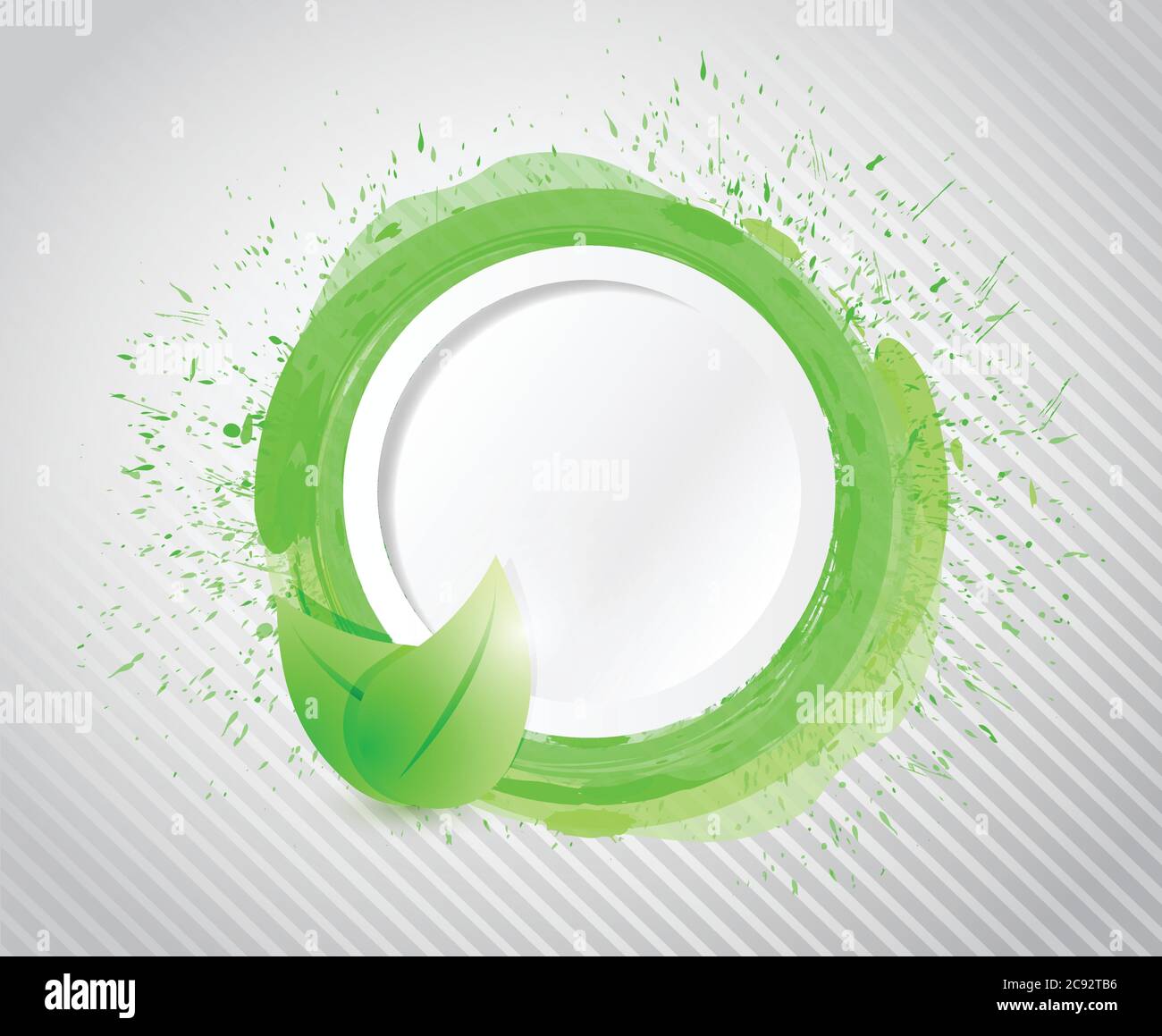 Green eco friendly design space illustration design over a grey ...