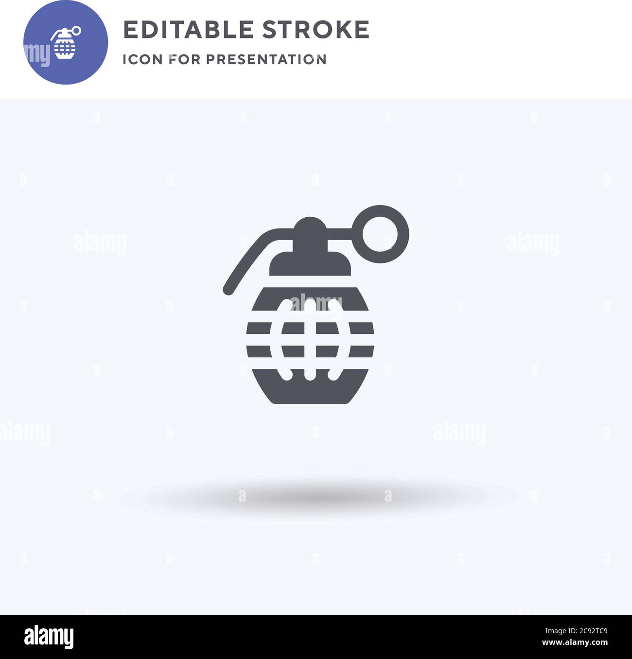 Grenade icon vector, filled flat sign, solid pictogram isolated on ...