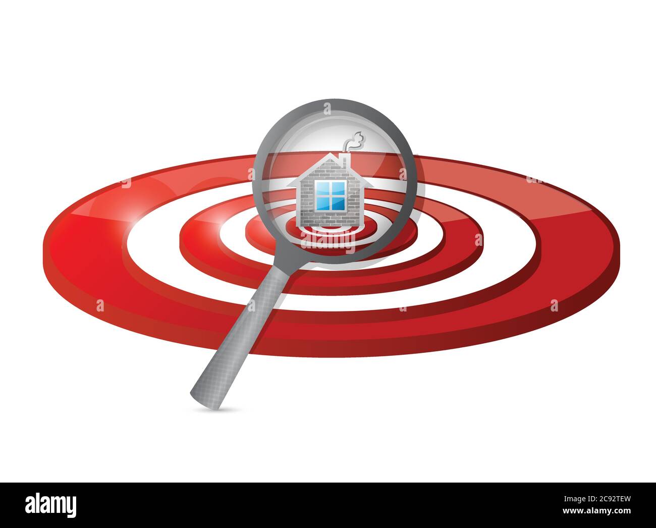 Home under target inspection concept illustration design over white ...
