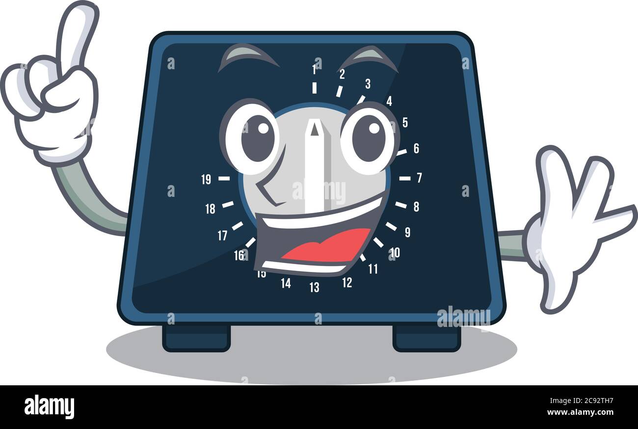 Kitchen timer caricature design style with one finger gesture Stock ...