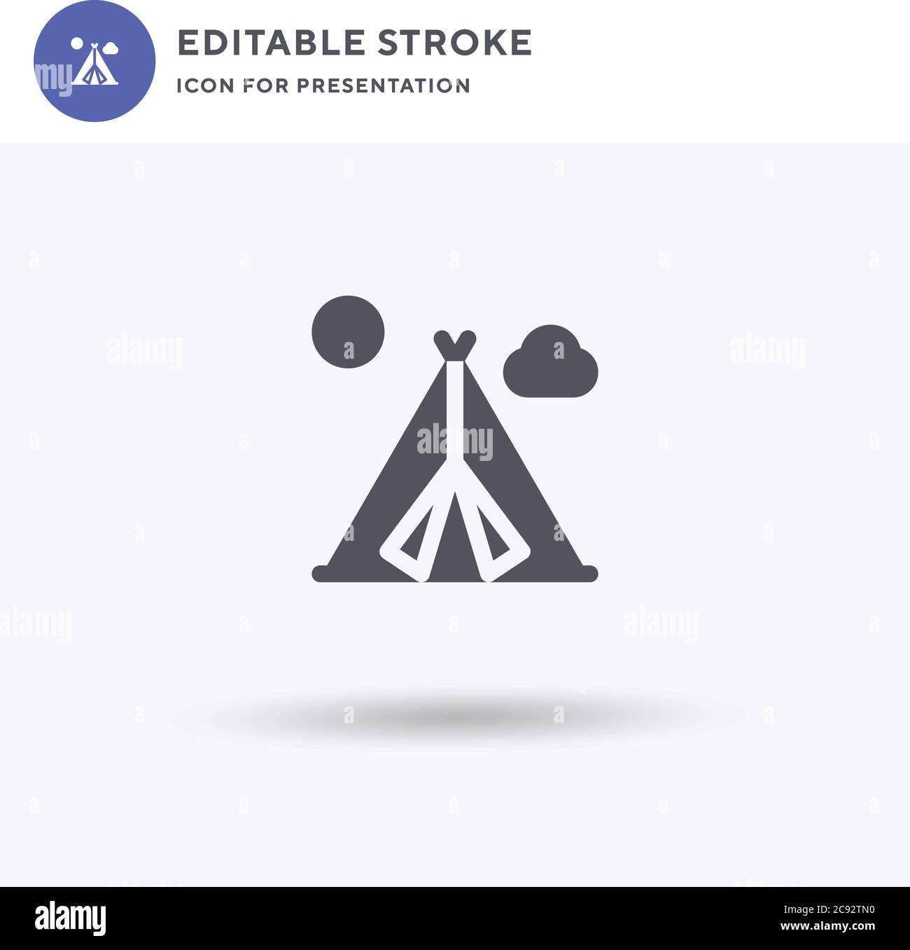 Camping icon vector, filled flat sign, solid pictogram isolated on ...