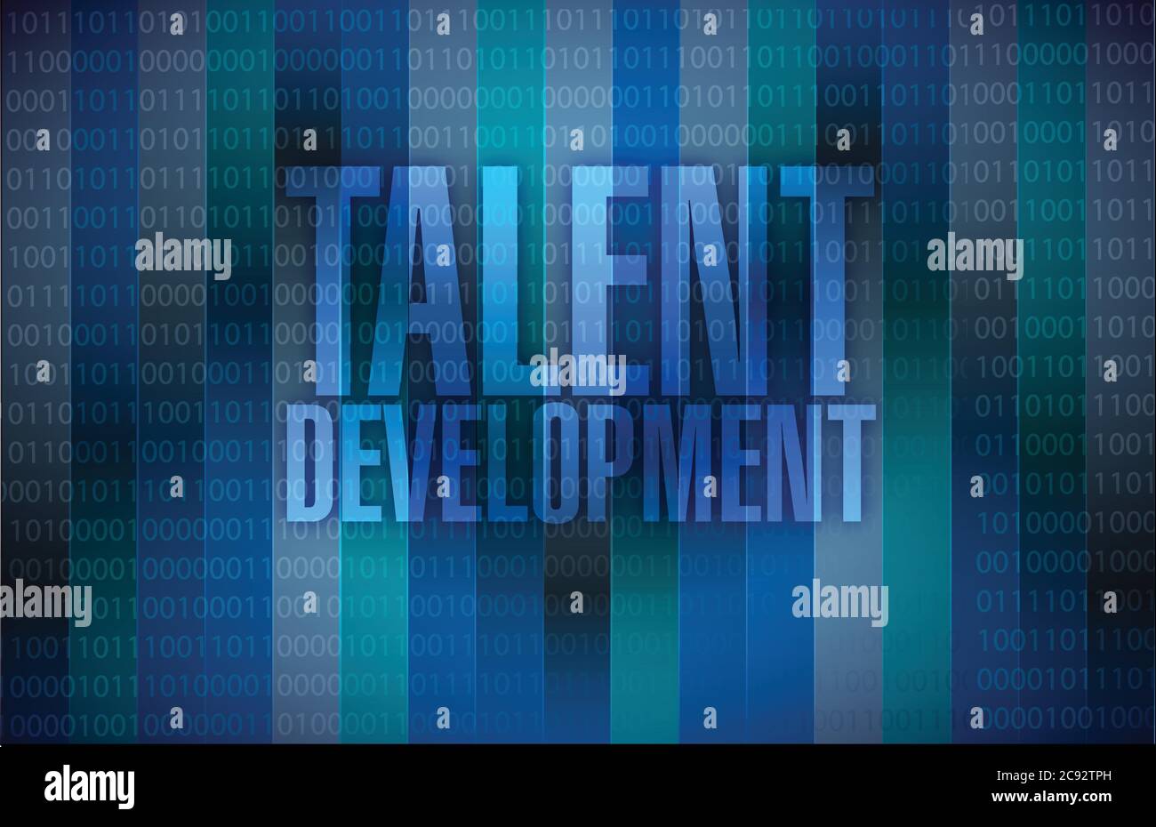 Talent development message illustration design over a binary background ...