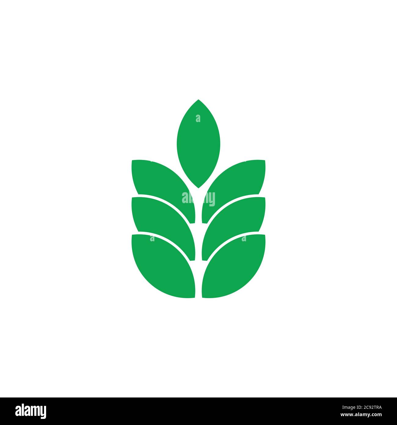 leaf simple geometric organic food symbol vector Stock Vector Image ...