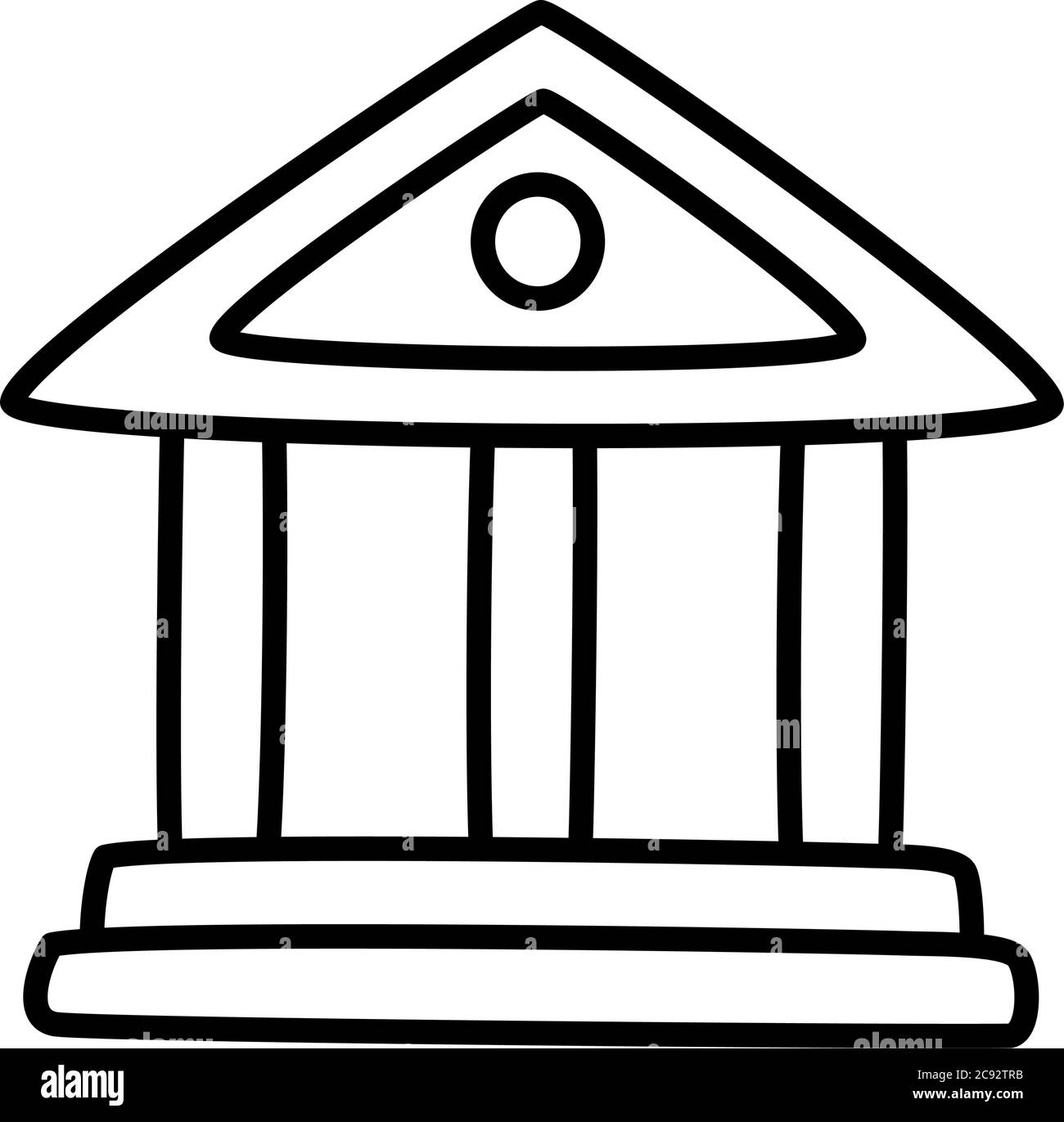 school building symbol icon over white background, line style, vector ...