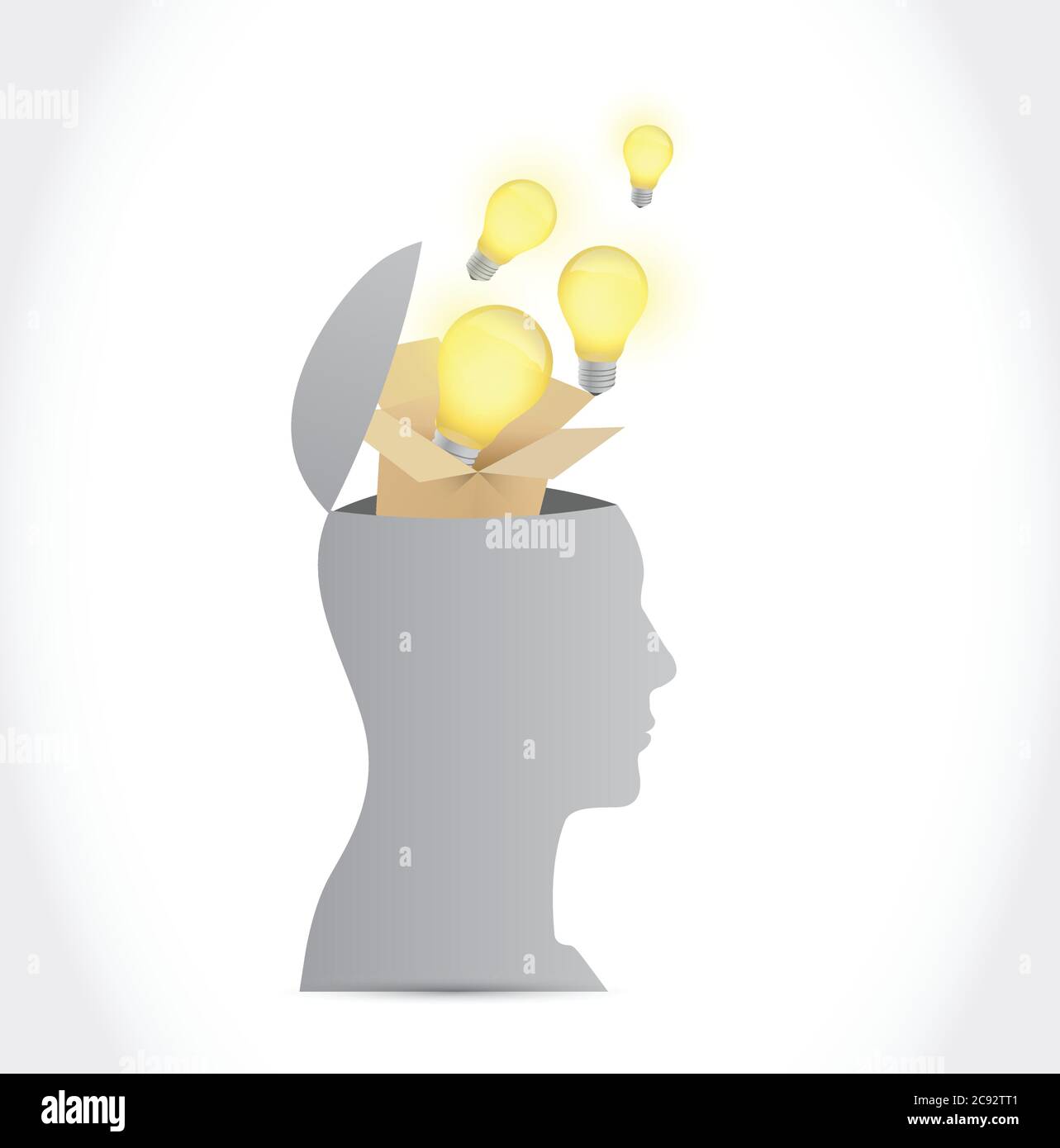 Human brain and empty box Stock Vector Images - Alamy