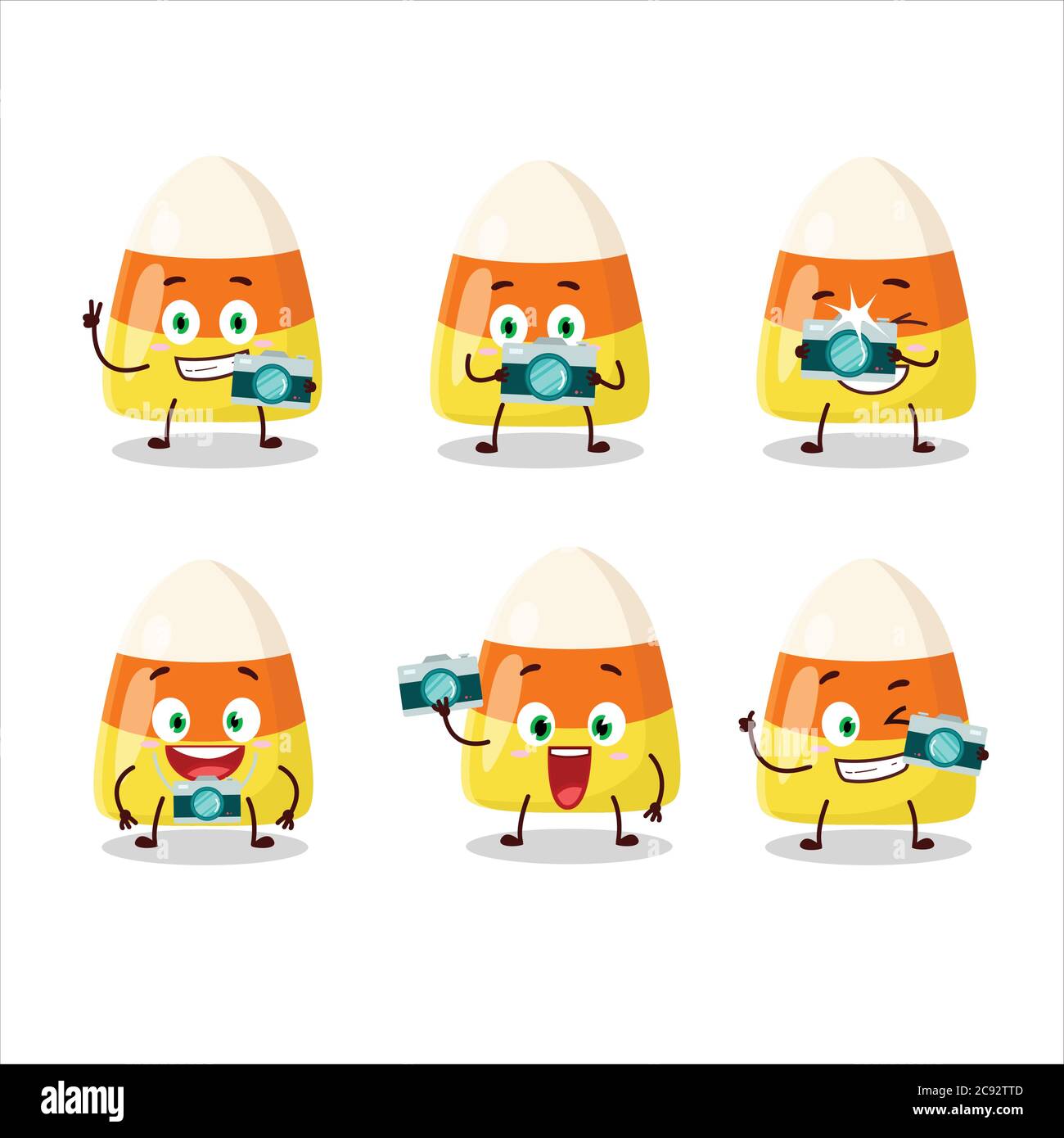 Photographer profession emoticon with candy corn cartoon character ...