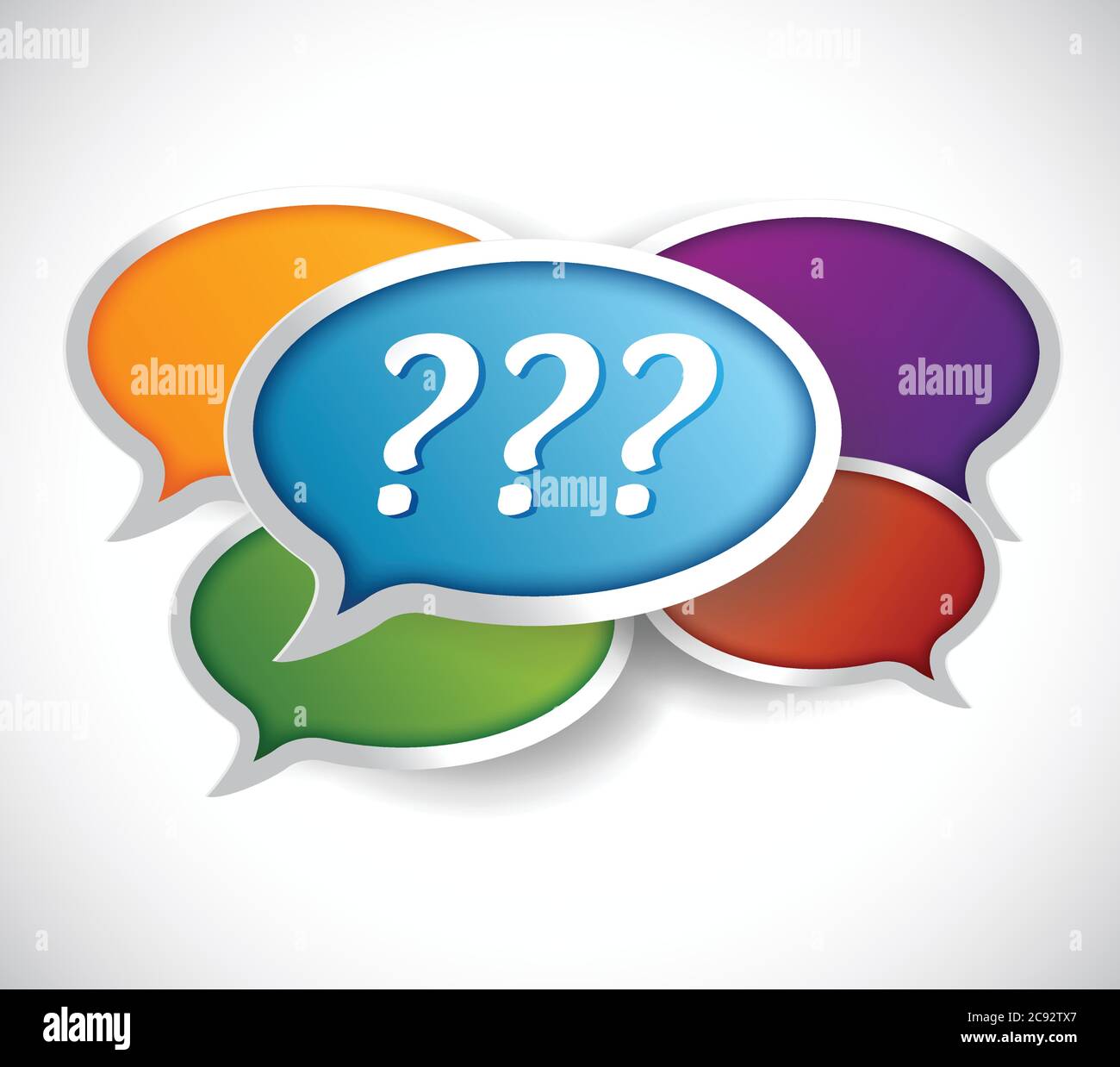 Questions bubbles business concept illustration design over a white ...