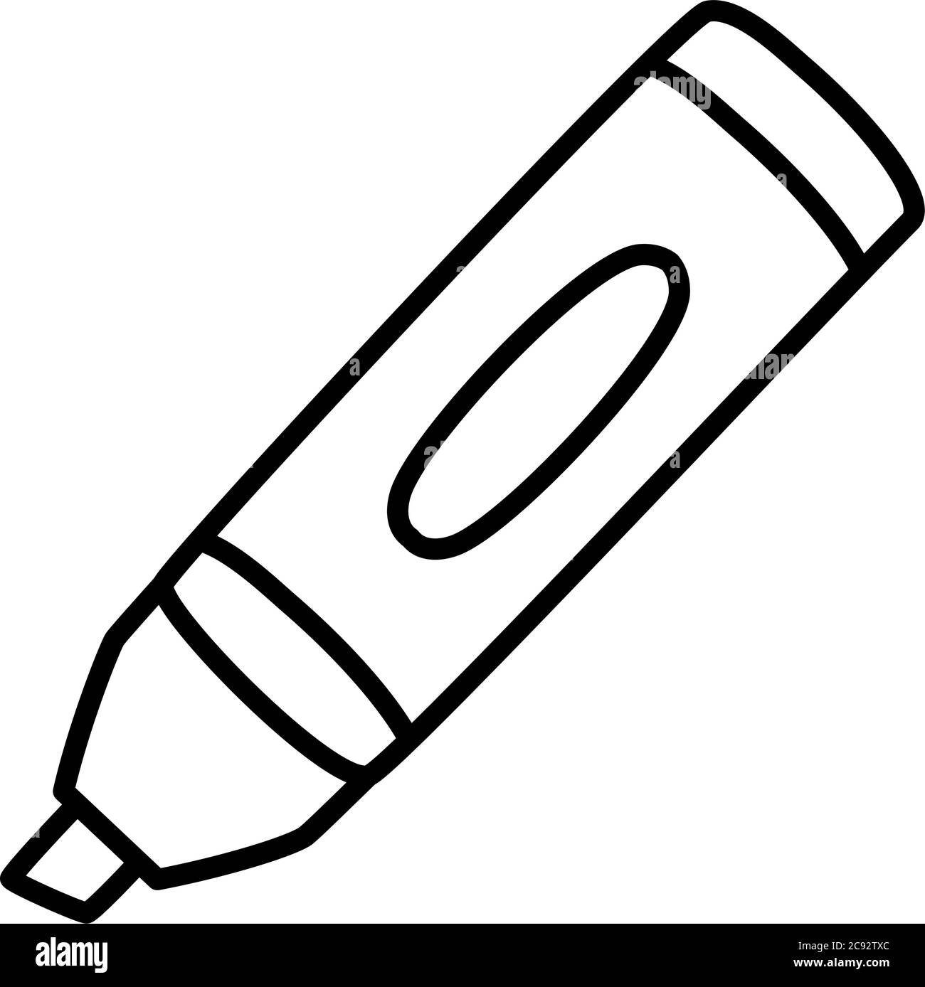 highlighter pen icon over white background, line style, vector ...