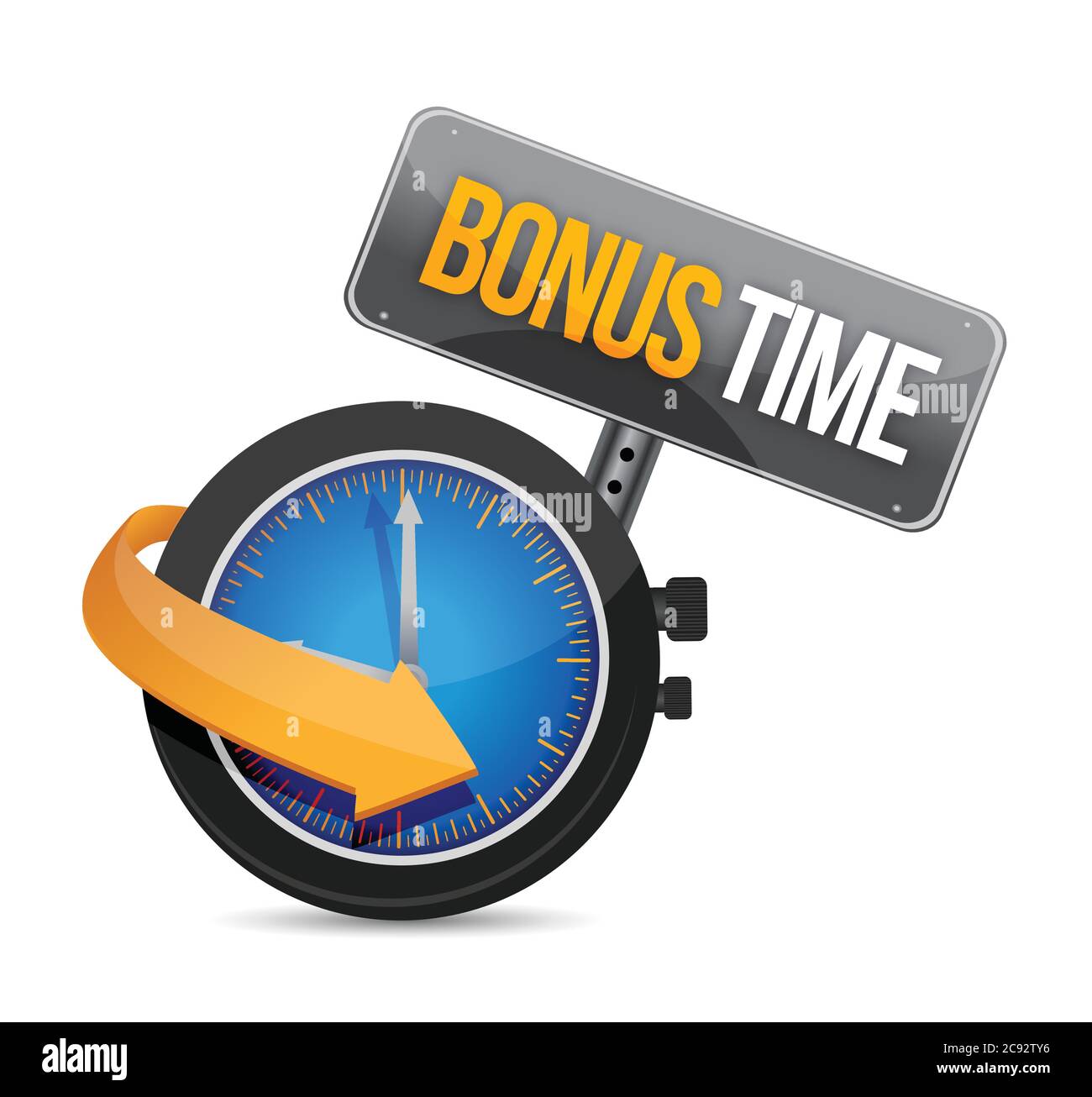 Bonus time watch illustration design over a white background Stock ...