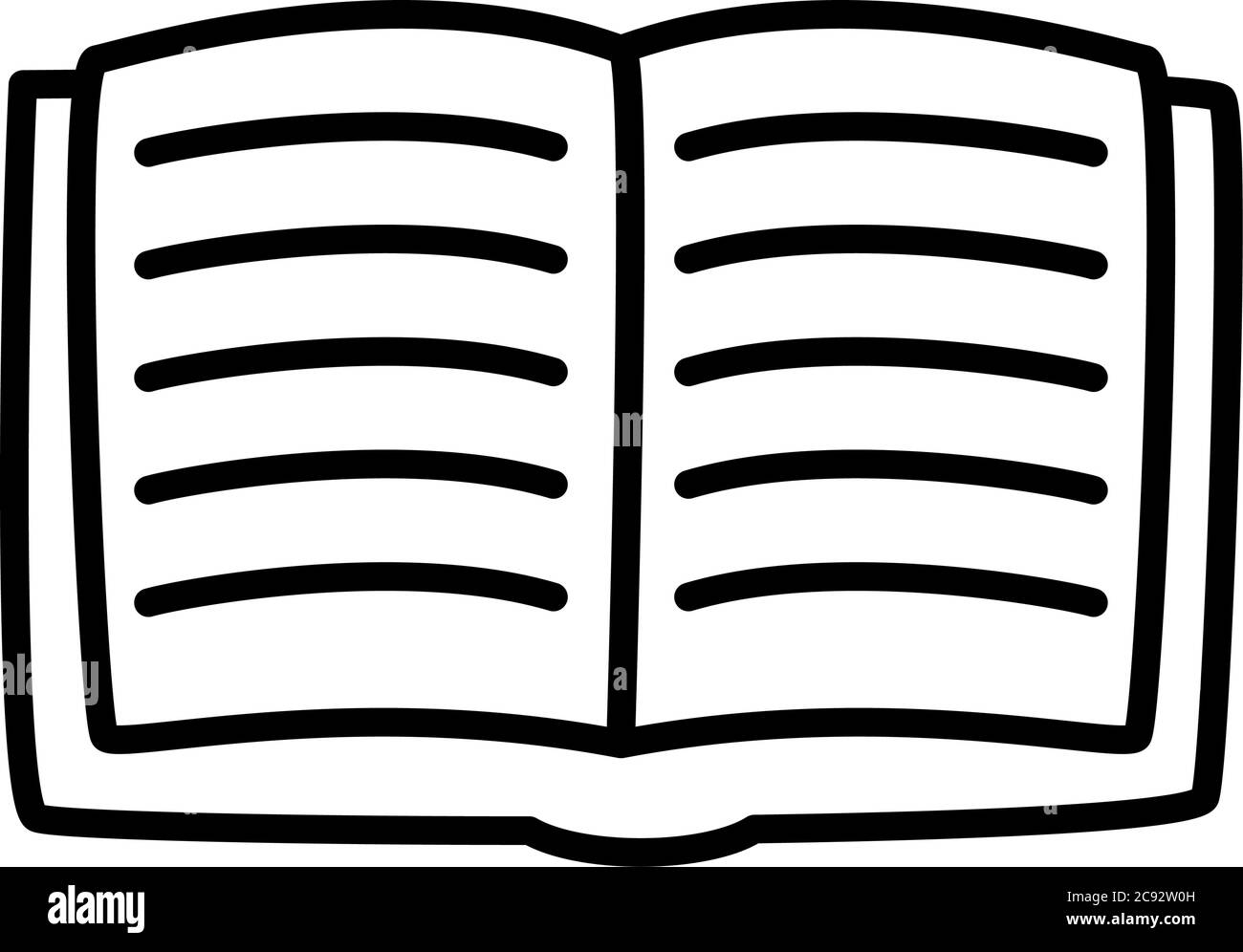 notebook icon over white background, line style, vector illustration ...