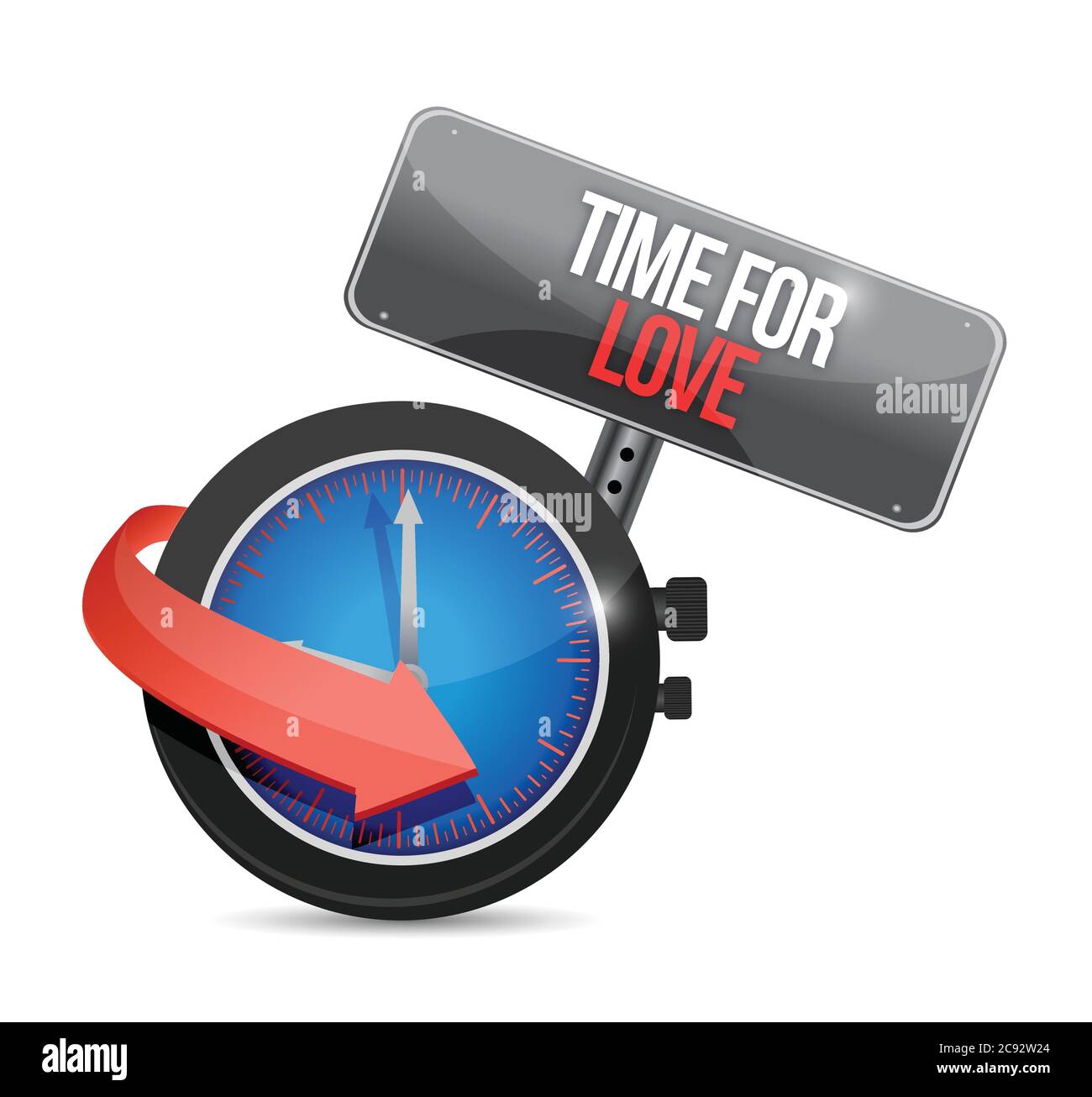 Time for love concept illustration design over a white background Stock ...