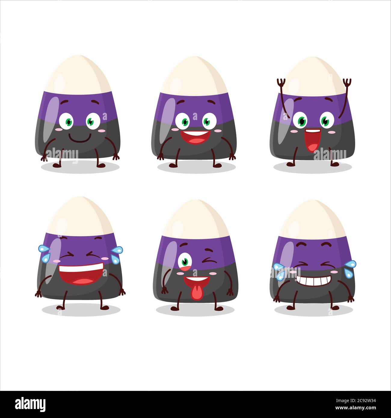 Cartoon character of blue candy corn with smile expression Stock Vector ...