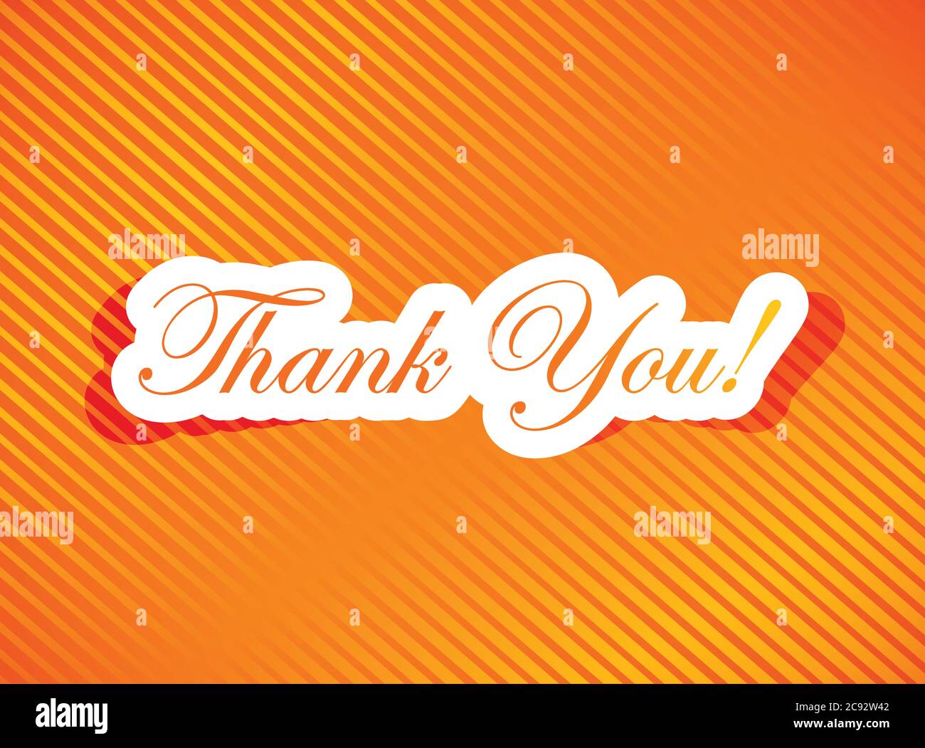 Thank you card illustration design over a orange background Stock ...
