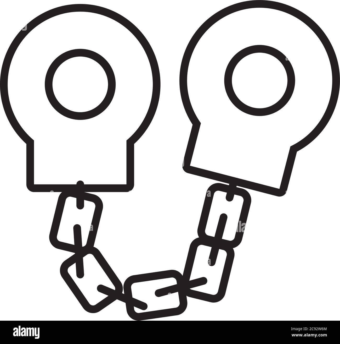 police handcuffs line style icon design, Officer cop security law ...